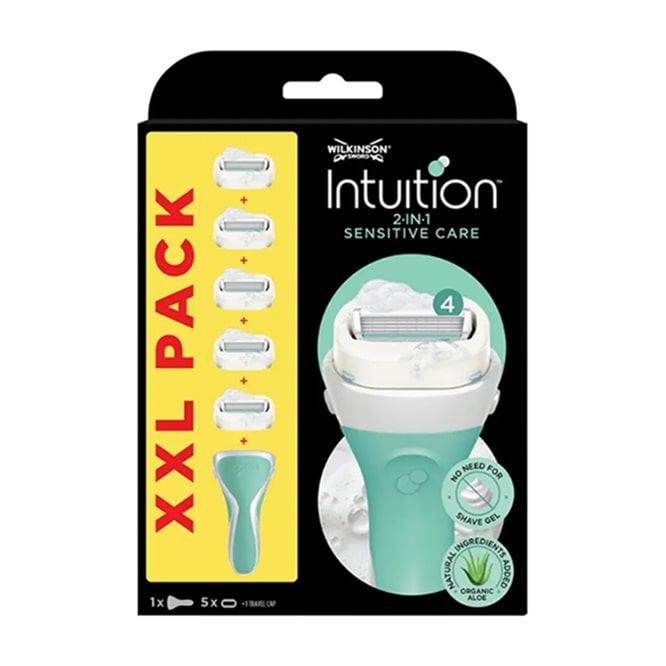 WILKINSON SWORD INTUITION SENSITIVE CARE WOMEN RAZOR + 5 BLADES